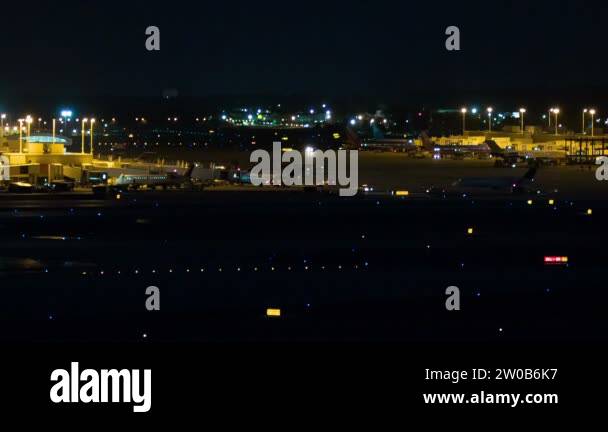 Dark Night at Atlanta International Airport ATL with Commercial ...
