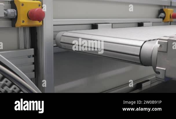Metal Conveyor Belt Production Line With Emergency Stop Button Stock ...