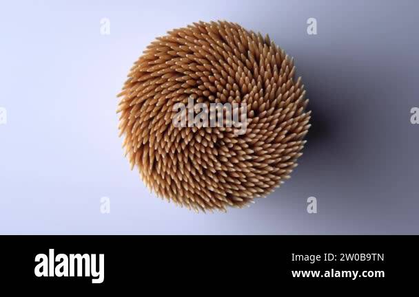 Wooden toothpicks or cocktail sticks extreme close up. Hand picks made ...