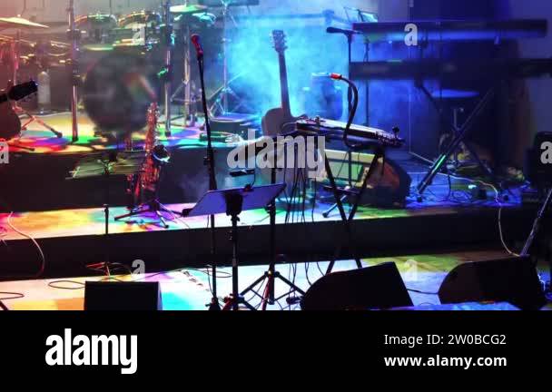 Empty concert stage with instruments Stock Videos & Footage - HD and 4K ...