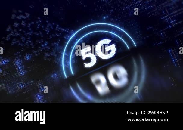 5g cellular network technology symbol. Internet tech background 4k ...