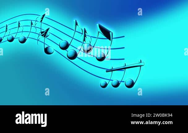 Animated background with musical notes, Music notes flowing, flying ...