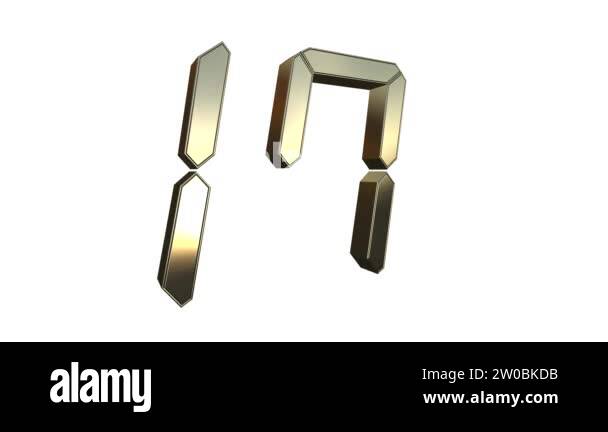 Countdown Twenty To One - 20 To 1, Alarm Clock 3D Digital Gold Numbers ...