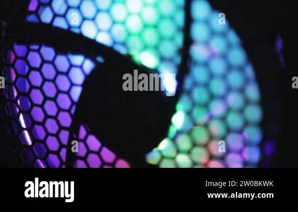 video footage of PC cooling system demonstration, RGB Led light ...