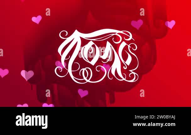 Bouncing Flat Elements Forming Valentines Day Reception Cardboard ...