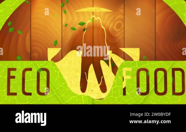 Spinning And Scale Of Eco Food Mark With Reusable Cardboard And Foliage ...