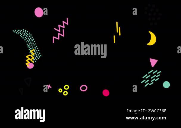 Popular pop art bright color motion 4K. Animated illustration 2D ...