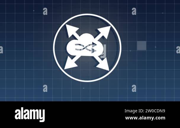 Digital animation of an illustration of a network of plans. The background is a grid with a ...