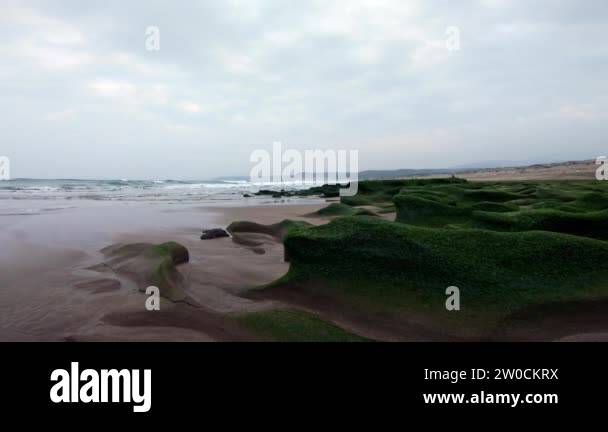 4K Laomei Green Reef in New Taipei City. The reefs of various shapes ...
