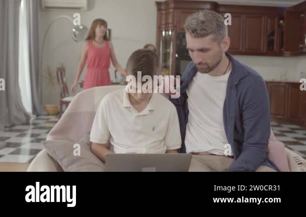 Friendly mother son using laptop Stock Videos & Footage - HD and 4K ...