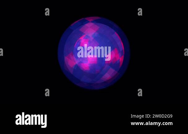 Abstract Blue and pink sci-fi technology ball isolated transparent in alpha channel. Abstract ...