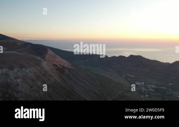 Beautiful aerial video from flying drone of Amazing grand Vulcano ...