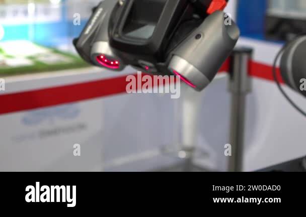 , Taiwan-26 April, 2019: Slow Motion measuring machine 3D scan high ...