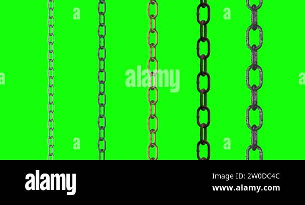 5 types metal chains work green screen loop animation 3d Stock Video ...