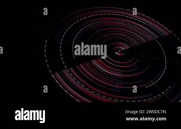 Futuristic neon disk. Animation. Digital disk with circular radius with ...