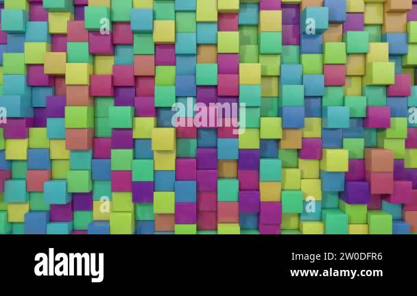 3d animated cube random color combination background loop Stock Video ...