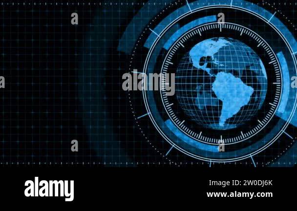 Planet earth hologram in virtual display. Futuristic user interface HUD ...