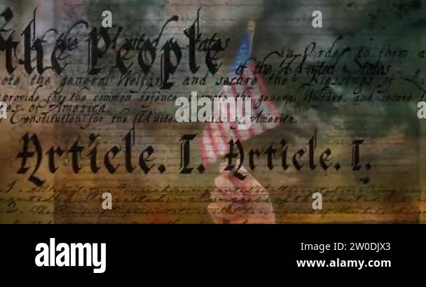 Digital animation of a written constitution of the United States moving ...