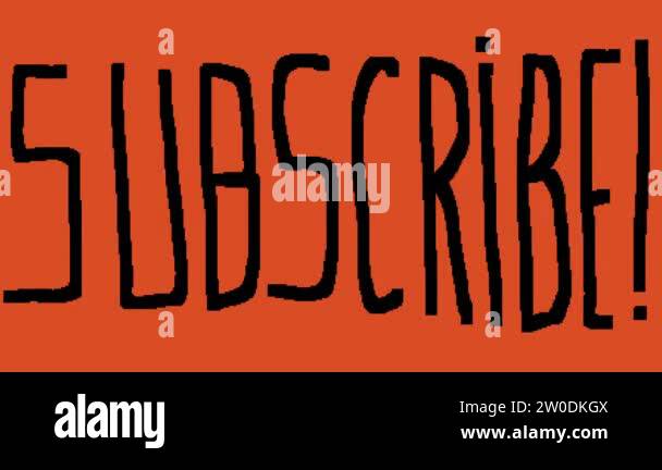 Subscribe button colored hand drawn 2d animation, pixel art Stock Video ...