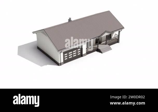 Finished wood frame construction house with plaster on facade and ...