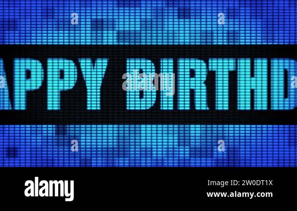 50th Happy Birthday Front Text Scrolling LED Wall Pannel Display Sign Board Stock Video Footage ...
