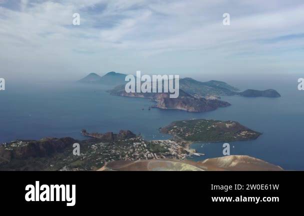 Beautiful aerial video from flying drone of Amazing grand Vulcano ...