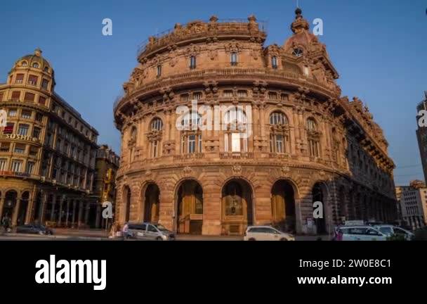 Genova fountain Piazza de Ferrari water jet square big plaza italian ...