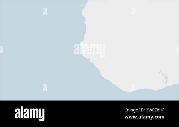 Gambia map highlighted in Gambia flag colors and pin of country capital ...