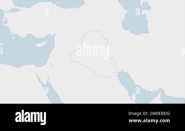 Iraq map highlighted in Iraq flag colors and pin of country capital ...