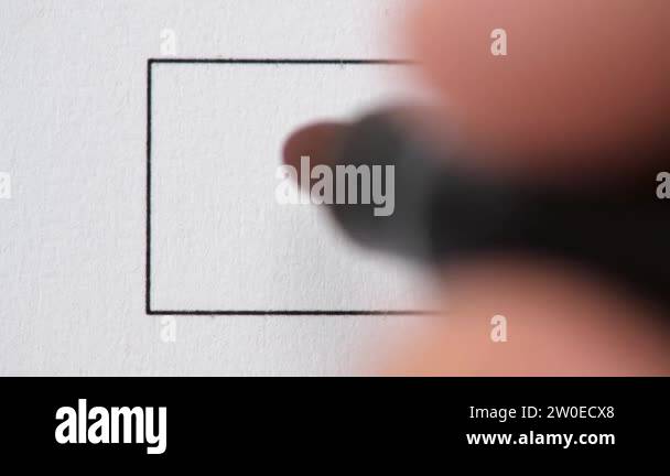 Macro of hand drawing red check mark on paper with marker Stock Video ...