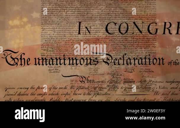 Digital animation of written declaration of independence of the United ...