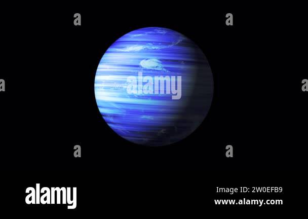 Abstract blue alien planet rotating in outer Space animation isolated ...