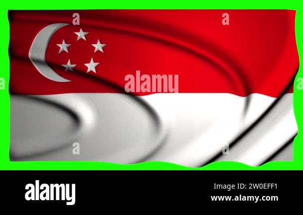 Singapore Animation Flag Animation Green Screen Animation Singapore ...