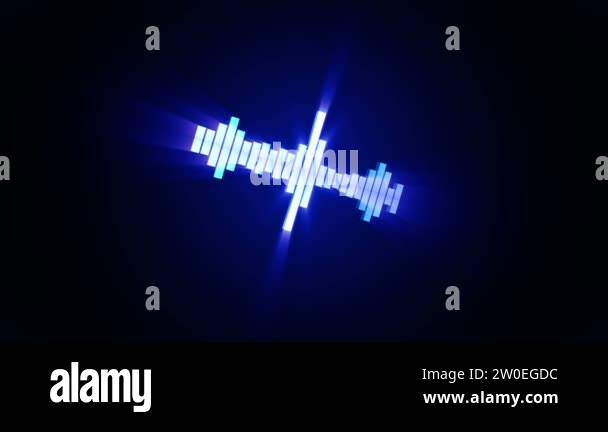 Audio blue wave animation. Sound wave from equalizer. Pulse music ...