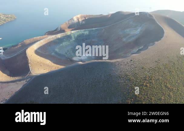Beautiful aerial video from flying drone of Amazing grand Vulcano ...