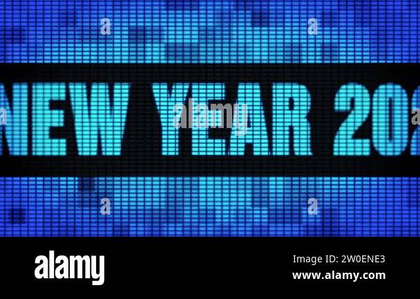 Happy New Year 2024 Front Text Scrolling LED Wall Pannel Display Sign Board Stock Video Footage ...