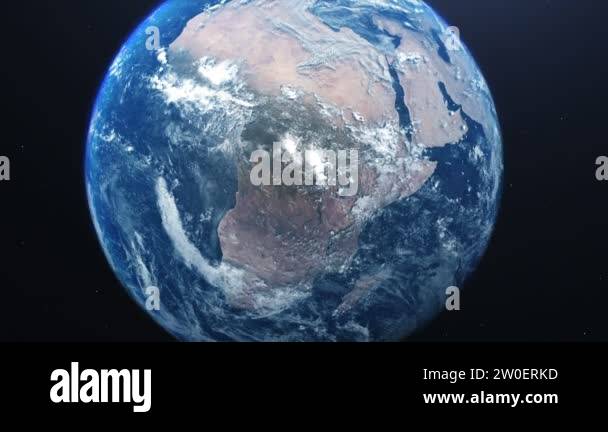 Rotating planet Earth with a real tilt axis and direction of rotation ...