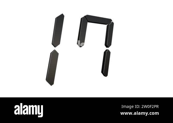 Countdown 20 To 1 - Twenty To One, Alarm Clock 3D Digital Black Numbers ...