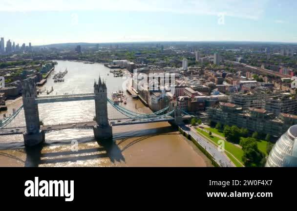 Tower Bridge in London, the UK. Drawbridge opening. One of English ...