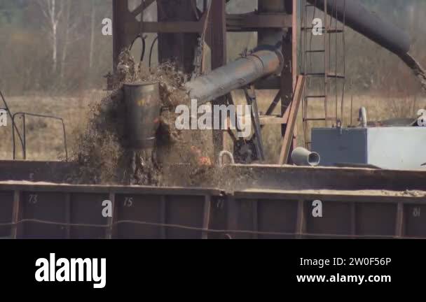 Extraction of construction river sand using a special vessel dredger ...