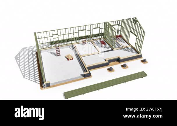 Comparison of different stages of building process of frame ...