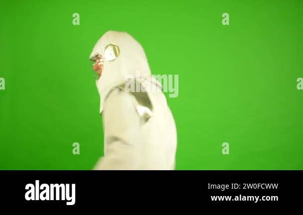 Astronaut walks in universe - green screen Stock Video Footage - Alamy