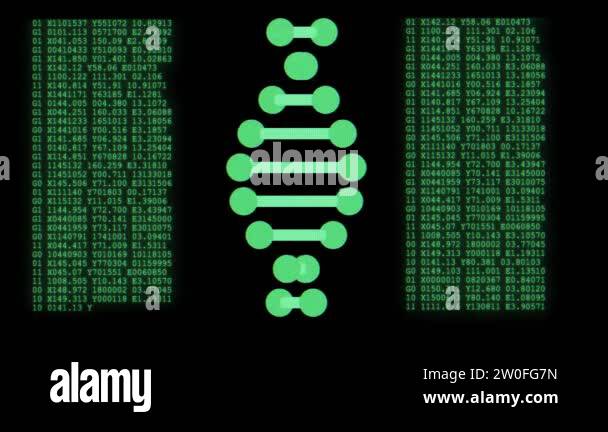 DNA spiral shape molecule decoding on lcd screen seamless loop ...