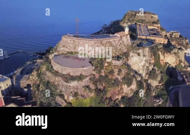 Sunny Winter Day Above Old Venetian Fortress, Corfu, Greece Corfu Town ...