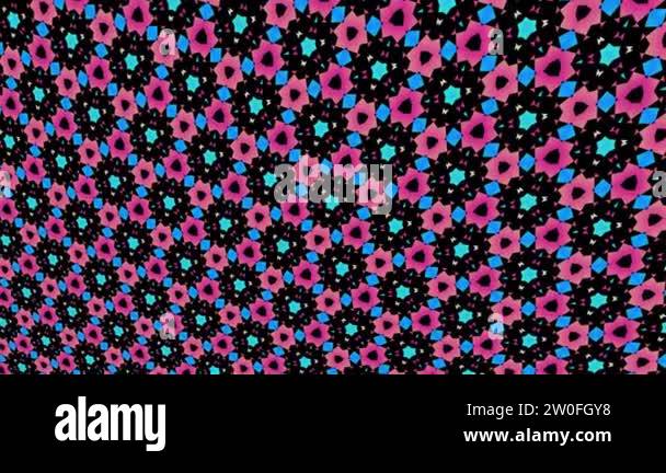 Color pattern with geometric shapes on a minimal black background ...