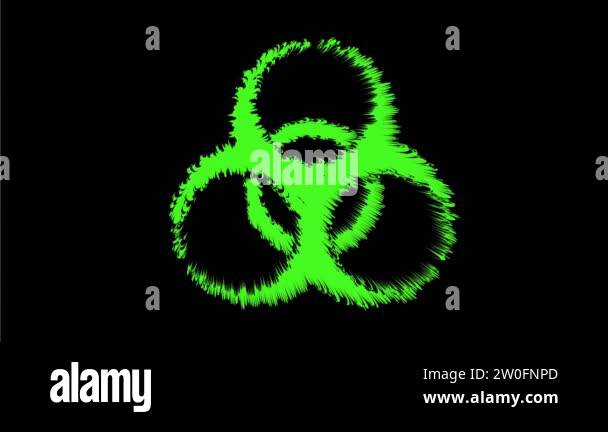 2d Animation motion graphics showing a biological hazard or biohazard ...
