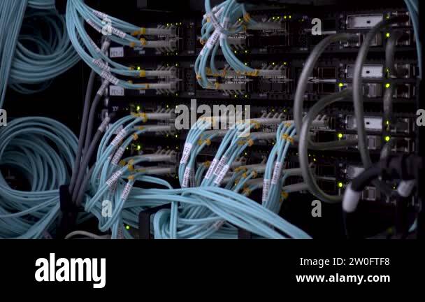 Servers racks close up in Modern data center. Cloud computing ...