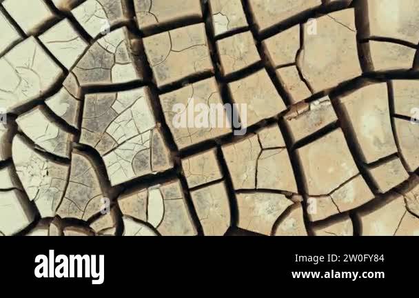 Desert. Aerial view of a beautiful cracks in the ground. texture, deep ...
