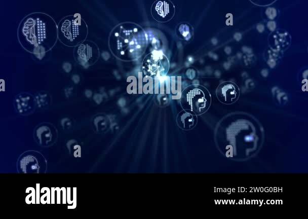 Artificial Intelligence Neural Computer Network Cybernetic Brain And Deep Machine Learning