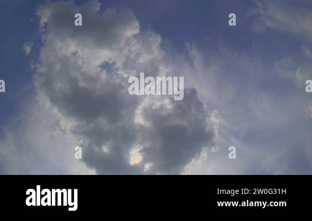 The movement of clouds on the background of blue sky, video shooting ...